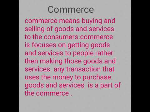 ##commerce meaning ##Meaning of Commerce - YouTube