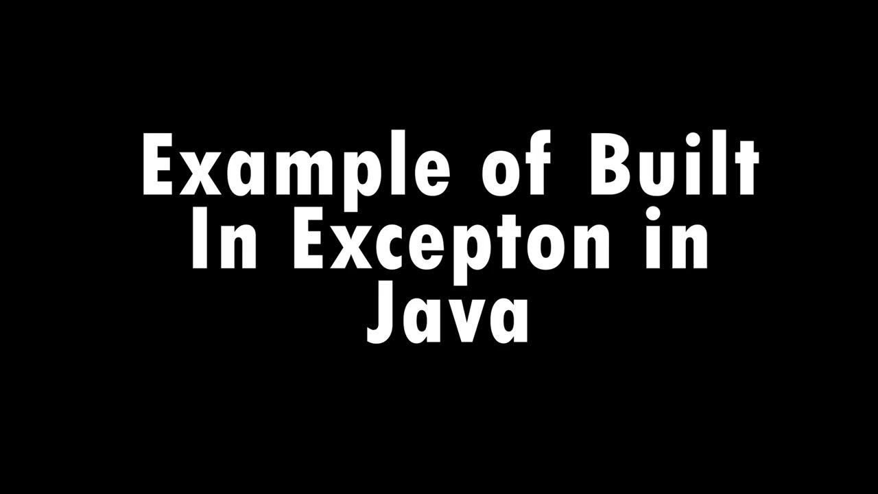 Exception Handling - YouTube