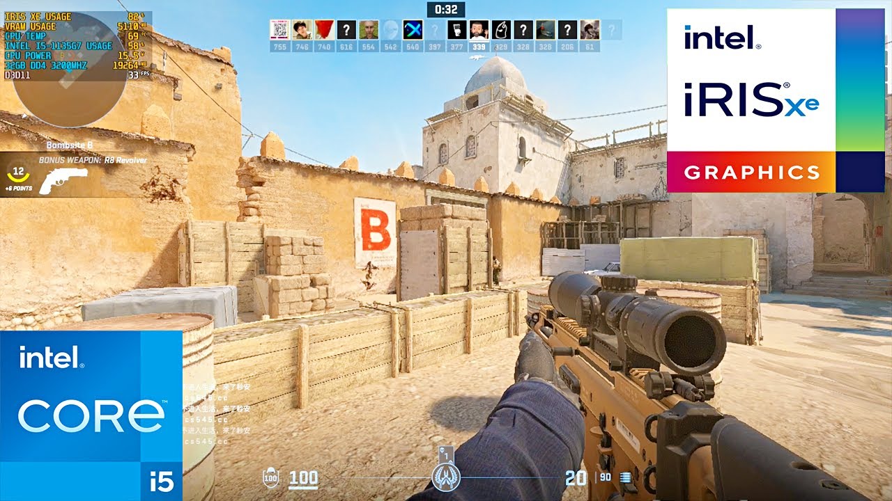 CS 2 IRIS XE GRAPHICS | INTEL CORE I5-1135G7 | LOW SETTINGS | 720P ...