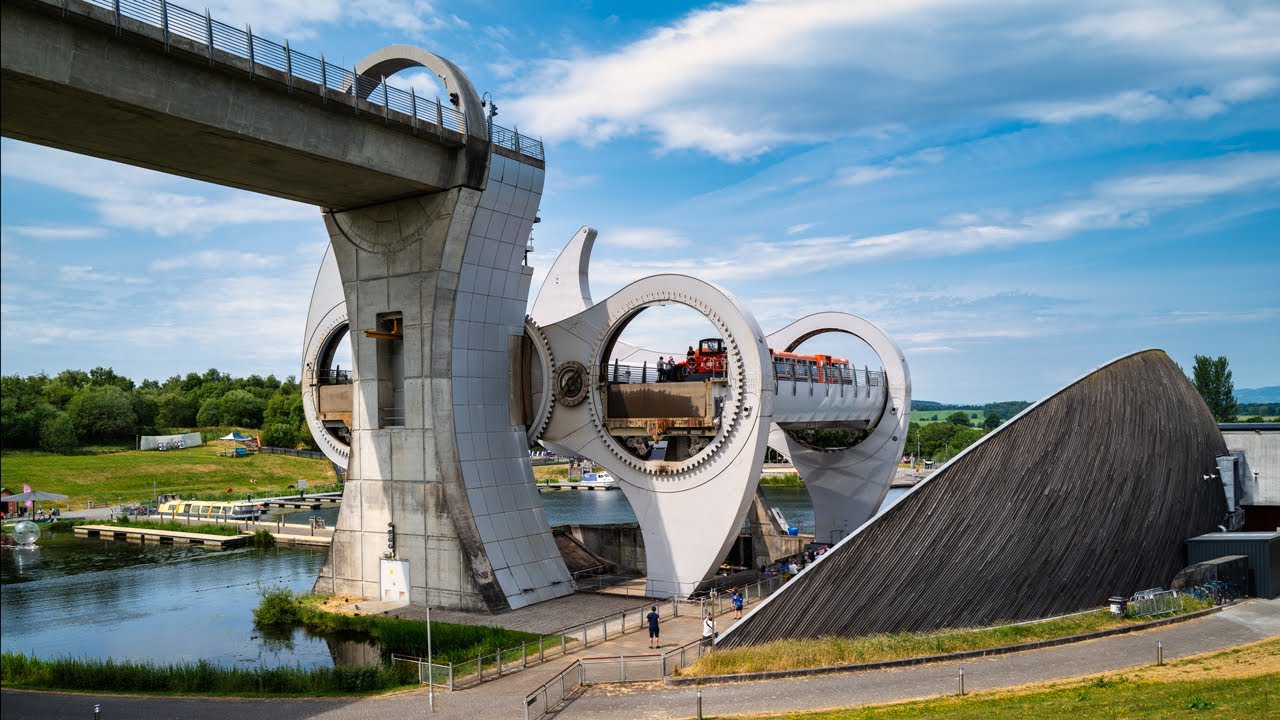 The Falkirk Wheel, a lock of its kind in Scotland, U.K. - YouTube