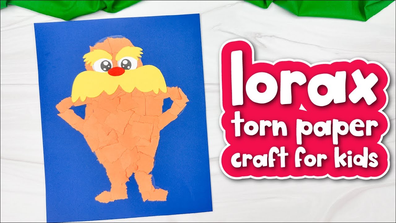 Torn Paper Lorax Craft For Kids - YouTube