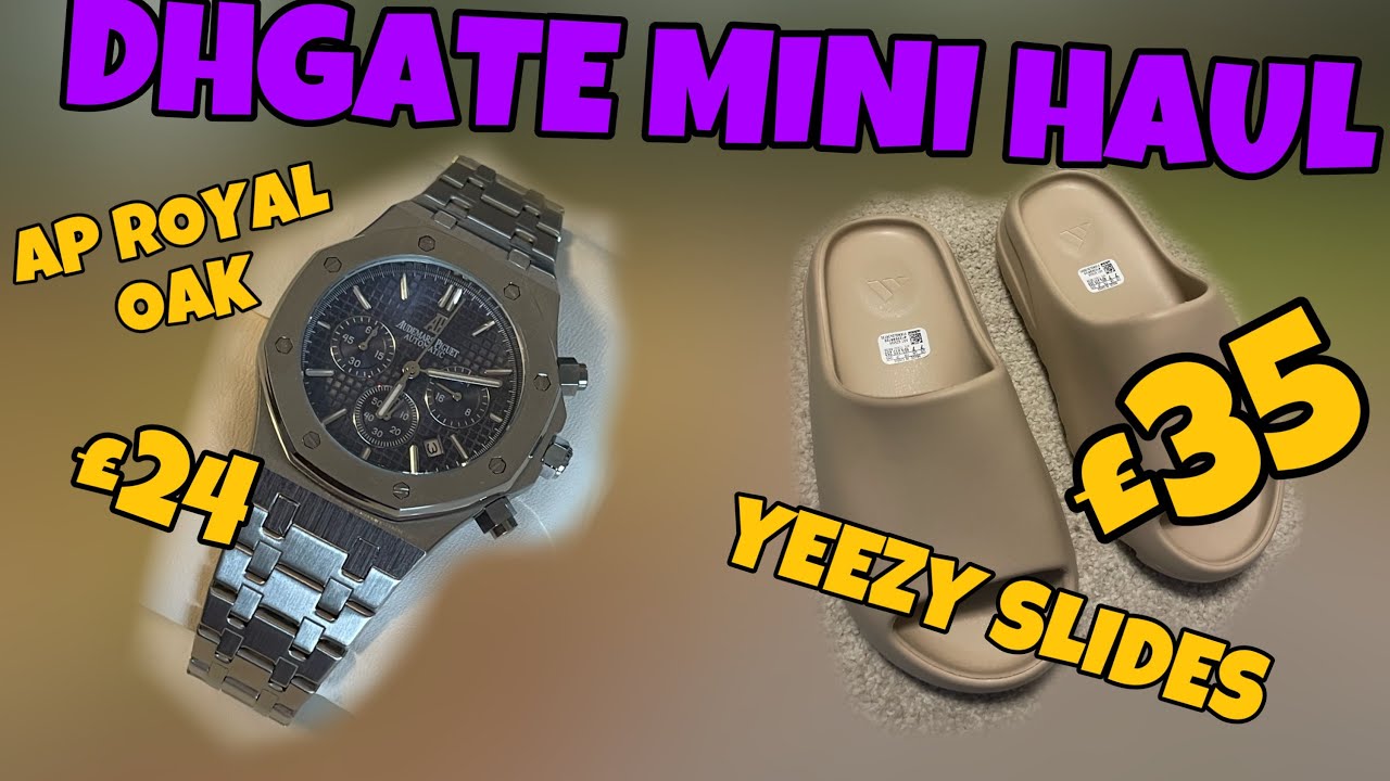 MINI *DHGATE HAUL* YEEZY SLIDES AND AP ROYAL OAK - YouTube