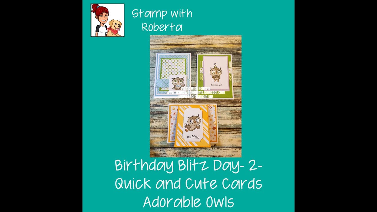Birthday Blitz- Quick and Cute Cards- Adorable owl - YouTube