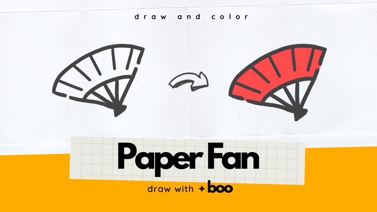 How to Draw and Color a PAPER FAN 🪭 | Very Simple Drawing for Kids ...