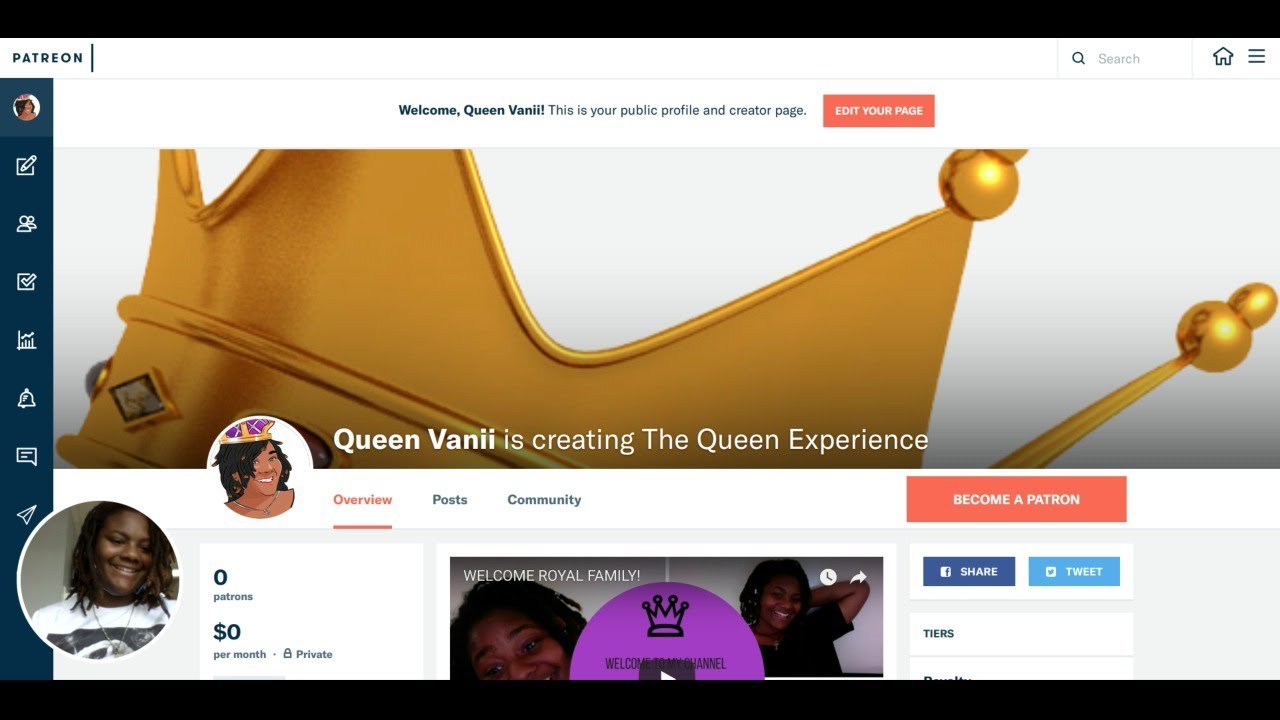 Queen Vanii is creating The Queen Experience | Patreon - YouTube