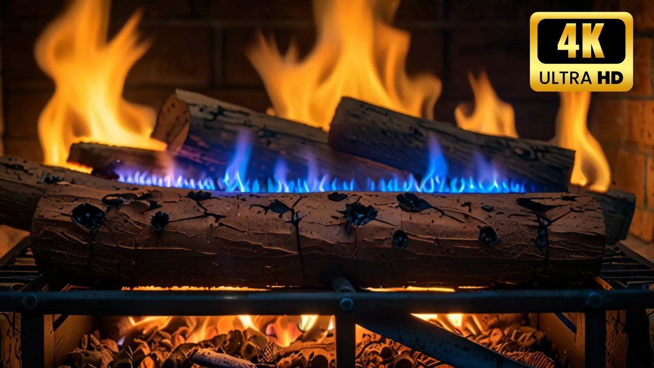 The Best Relaxing Fireplace 4K HD 3 Hours of Crackling Fire Sounds with ...