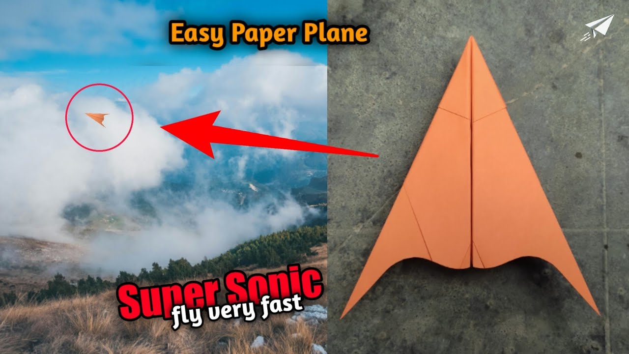 How to make a SUPER SONIC paper airplane fly very fast @PaperArtPlane ...
