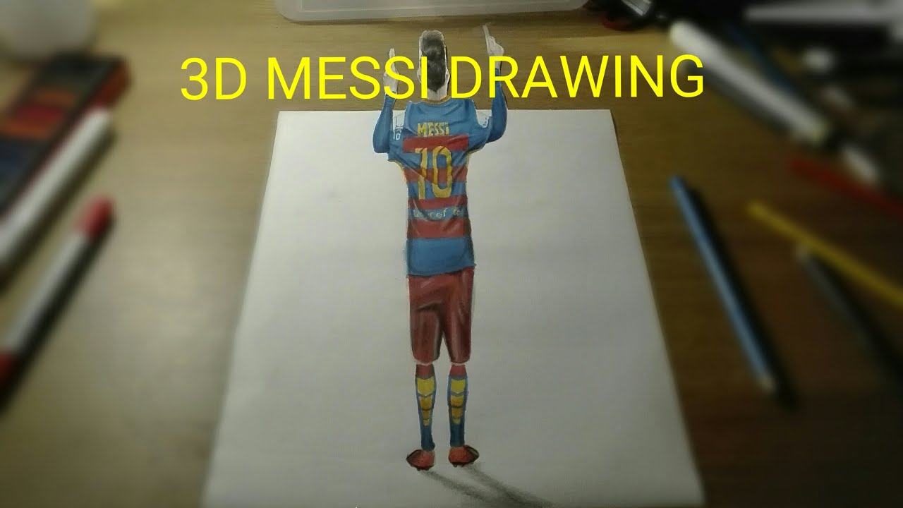 3D Messi Drawing - YouTube