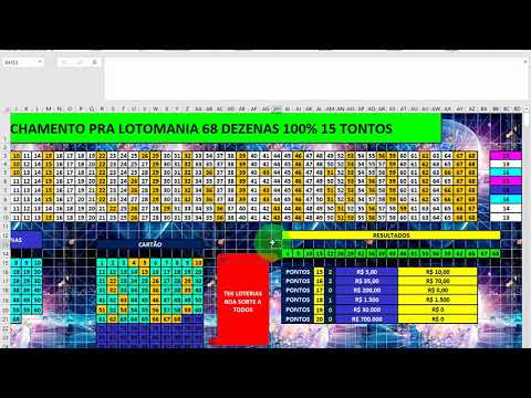 FECHAMENTO PRA LOTOMANIA 68 DEZENAS EM 8 JOGOS 100% 15 PONTOS
