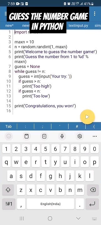 guss the number game in python 😍 - YouTube