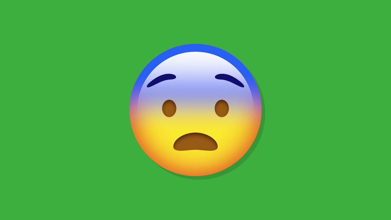 Green Screen Animated Scared Face imoji icon Free Chroma key Effects ...