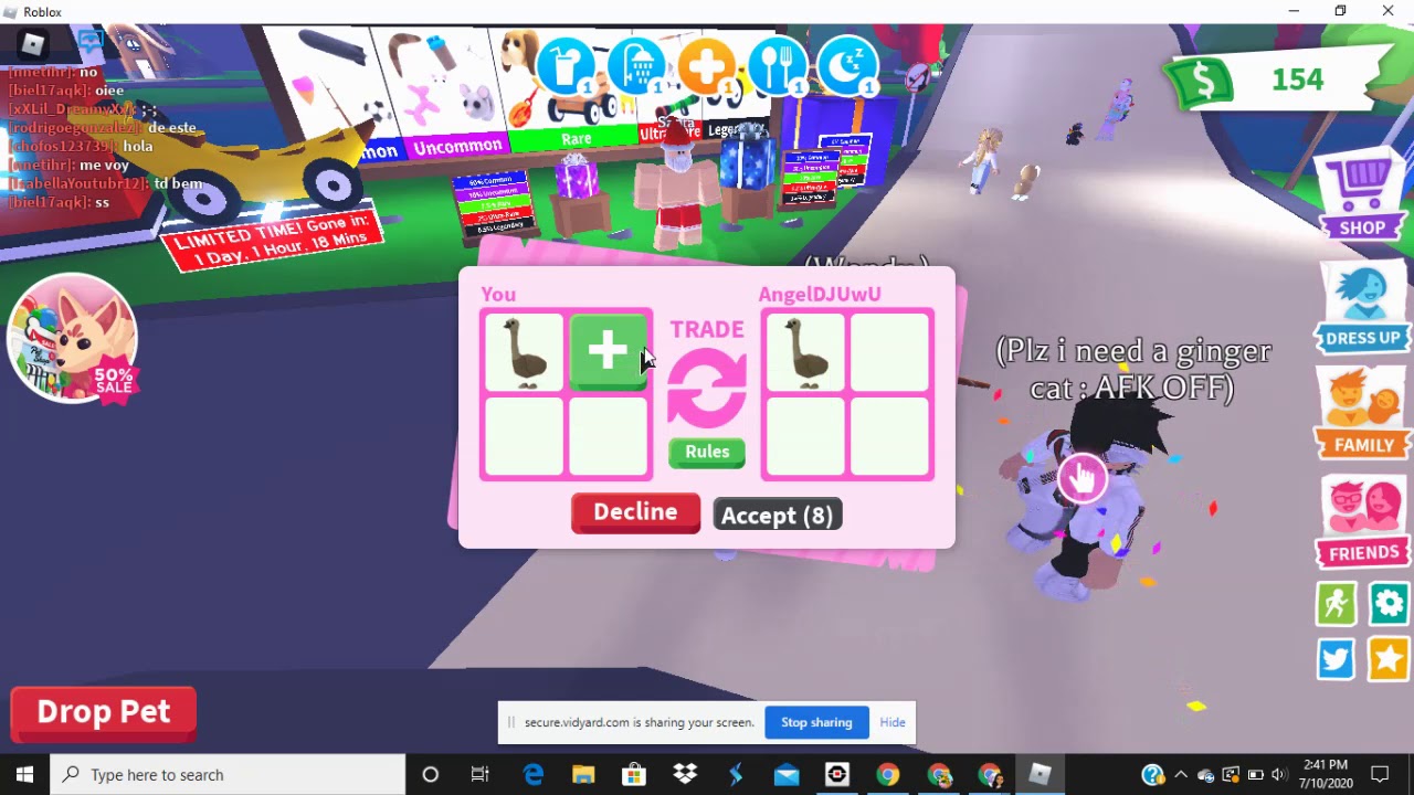 Trading emu in roblox adopt me - YouTube
