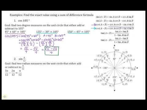 Sum and Difference Formula - YouTube