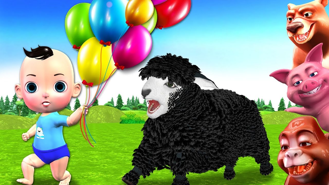 Balloon Song - Funny Babies Plays With Giant Balloons | Baa Baa Black ...