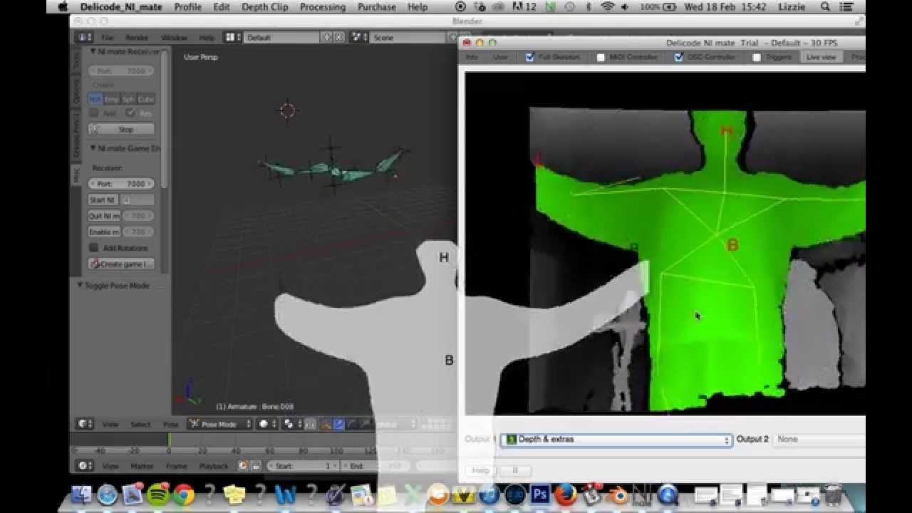 Rigging Blender with NImate // Kinect - YouTube