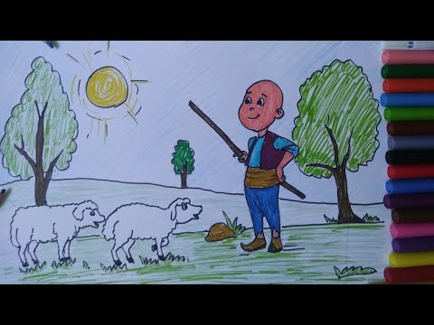 Keloğlan Çizimi ve boyama / çocuklar için boyama videoları / nasıl çizilir / kolay çizimler