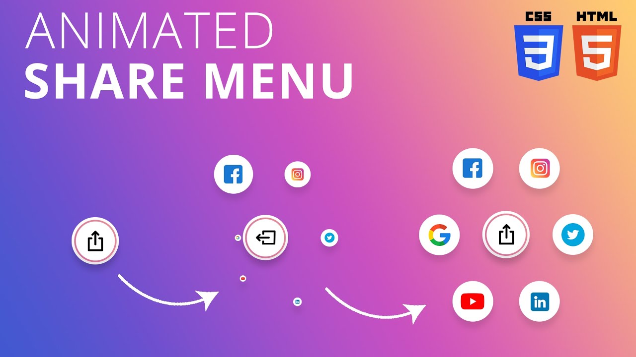 Animated Share Menu Using Html And Css Step By Step Tutorial For 4590