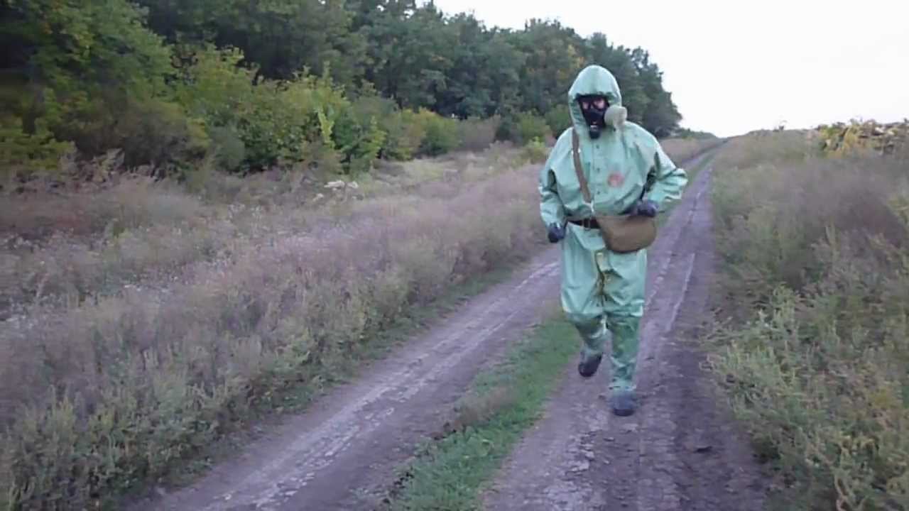 02 Running in Russian hazmat suit OZK - YouTube