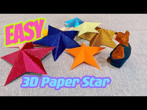 3D paper star tutorial/one cut 3D star - YouTube