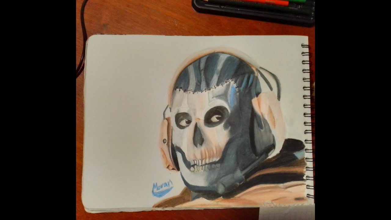 Dibujando a Ghost de Call Of Duty Warzone - YouTube