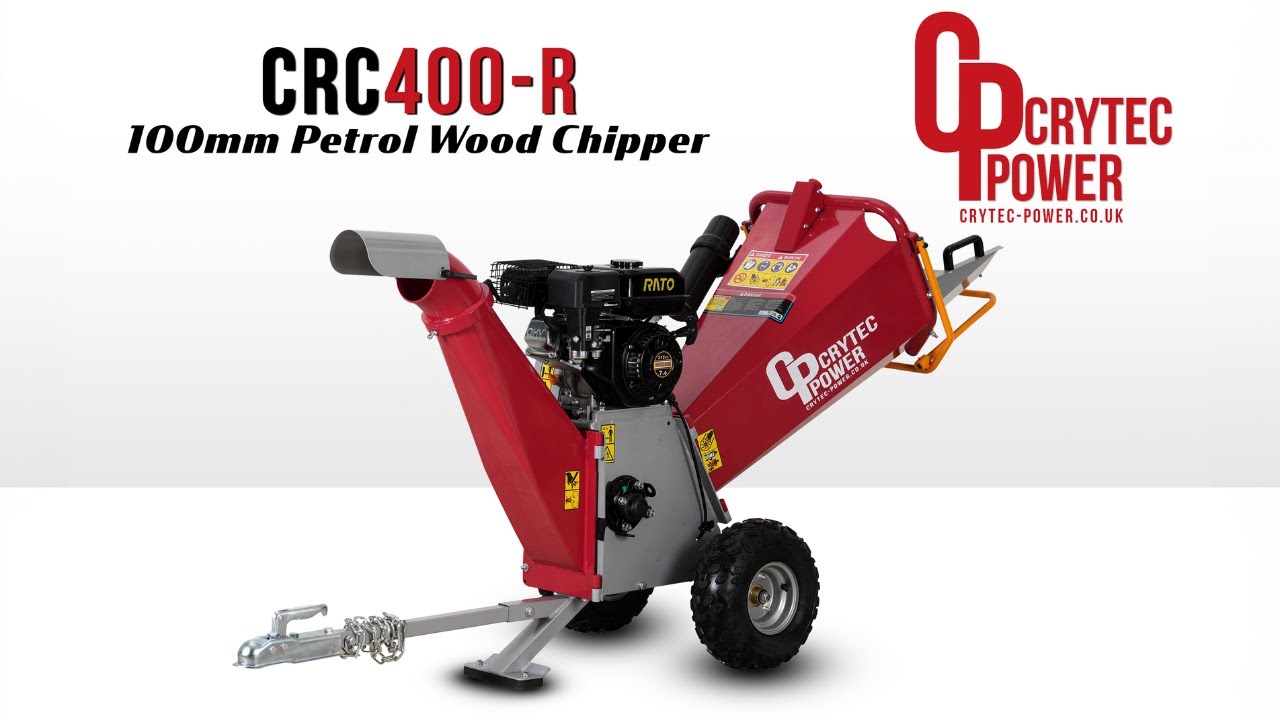 Crytec CRC400-R 7hp 100mm Capacity Petrol Wood Chipper - YouTube