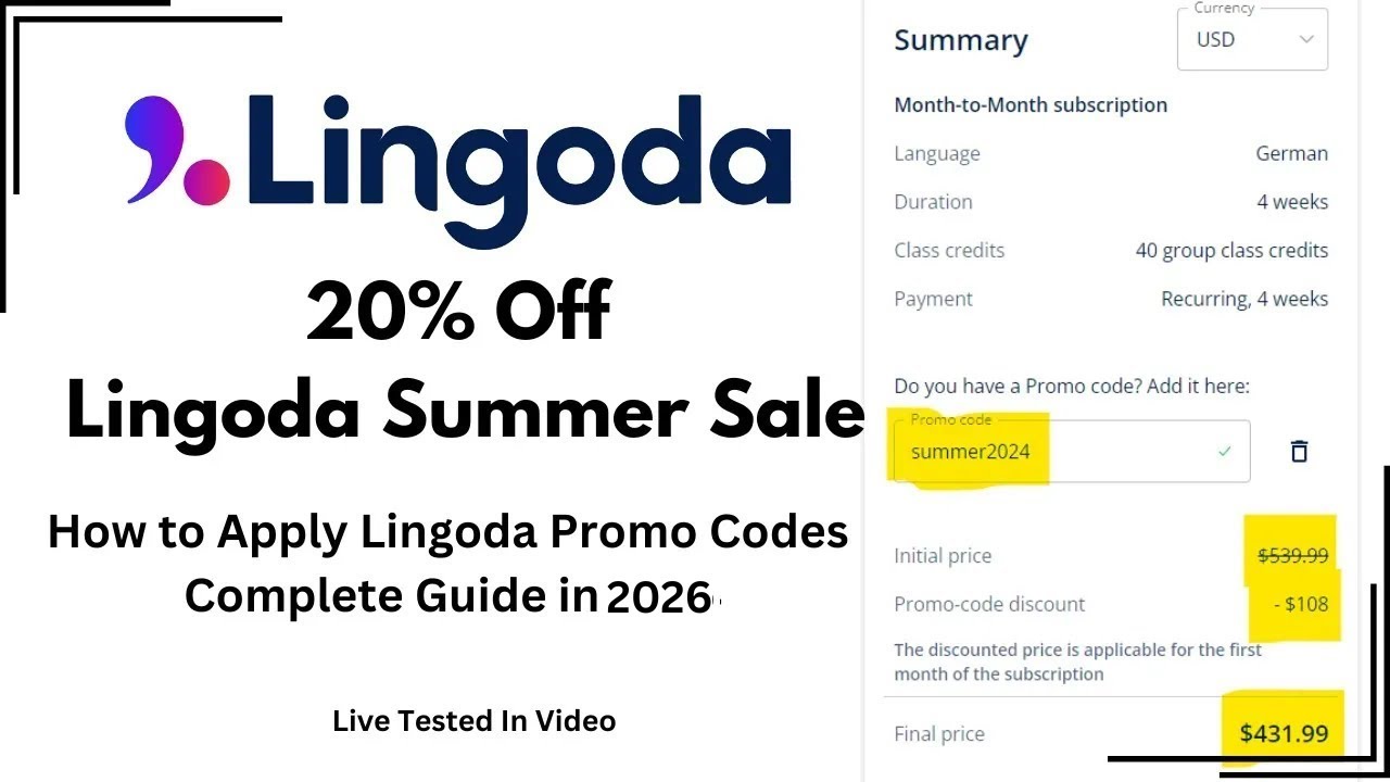 20% Off Lingoda Summer Sale & How to Apply Lingoda Promo Codes Complete ...