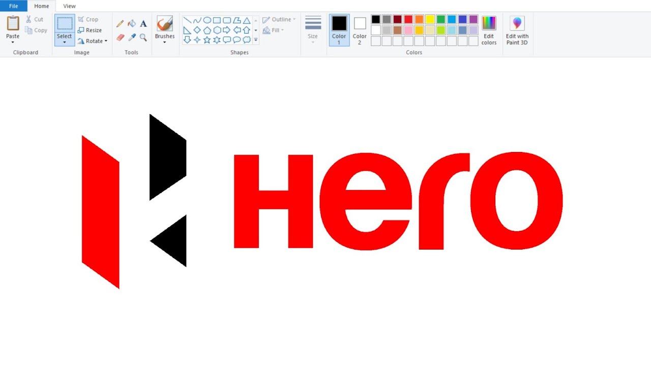 How to draw Hero Motocorp Logo in computer using Ms Paint | Logo ...
