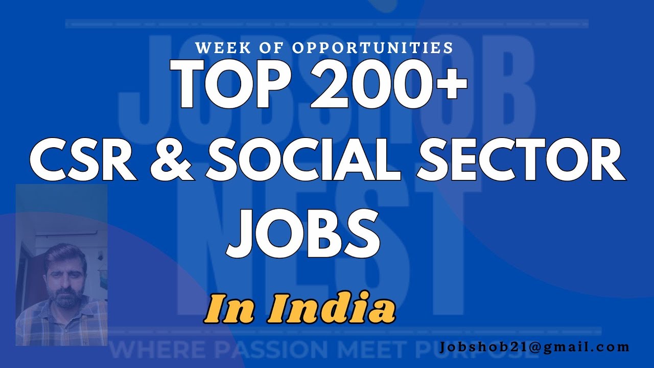 Top 200+ CSR & Social Sector Jobs In India Friday Special - YouTube