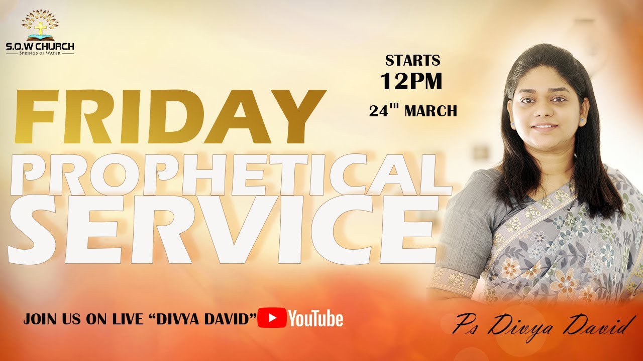 Friday Fasting Prayer Prophetical Live | Ps. Divya David | 24th Mar 23 ...
