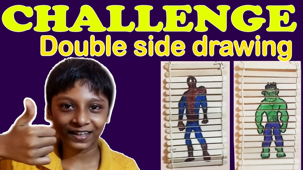 How to draw double side drawing wall hanging with Ice sticks #Jaikumars ...