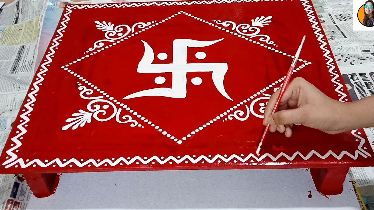 How To Paint Old Wooden Pooja Chowki/ Paatla/ Paat/ Aasan| Easy DIY ...