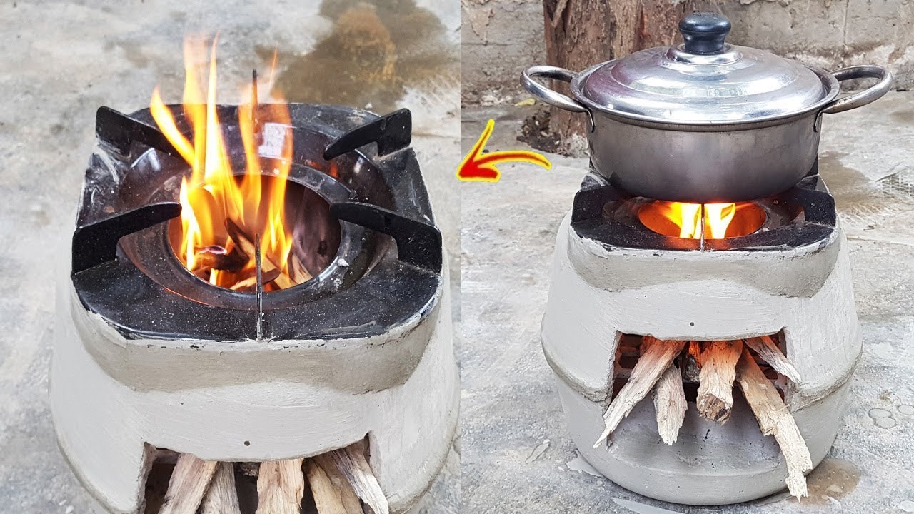 How To make a Cement Stove With a Plastic Pots is Both Easy and Save ...