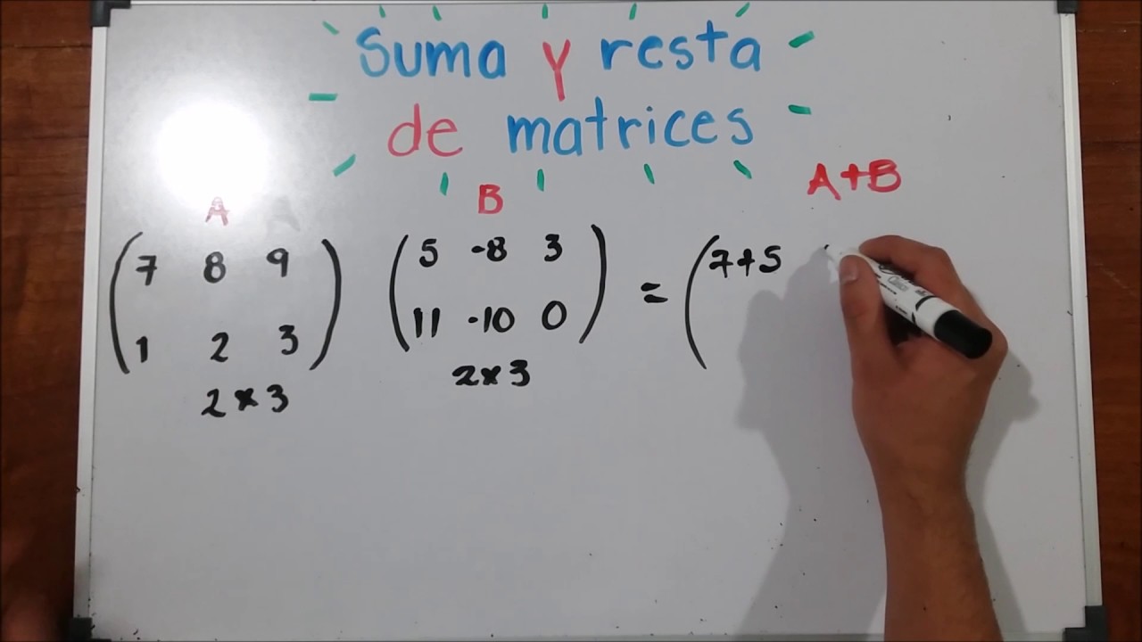 Suma y Resta de matrices de dimensión 2x3 - YouTube