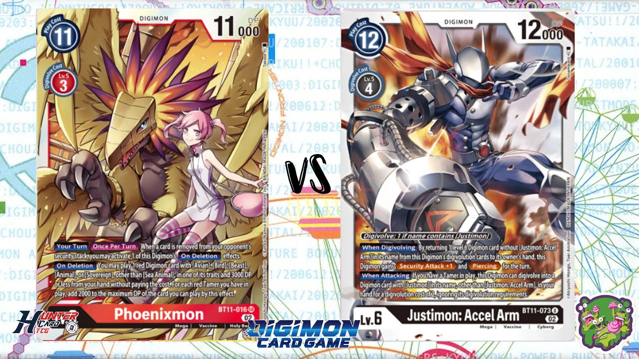 DIGIMON TCG: Phoenixmon (Red) vs Justimon (Black) - YouTube