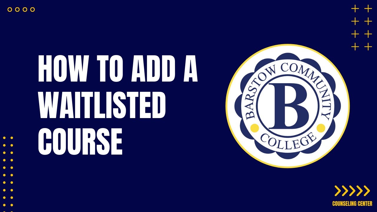 How to add a Waitlist Course - YouTube