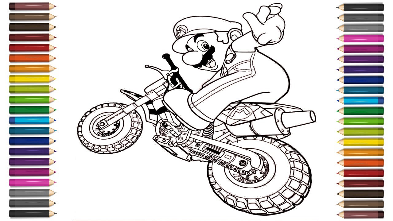 Super Mario motocross coloring pages. Page de coloriage Super Mario ...