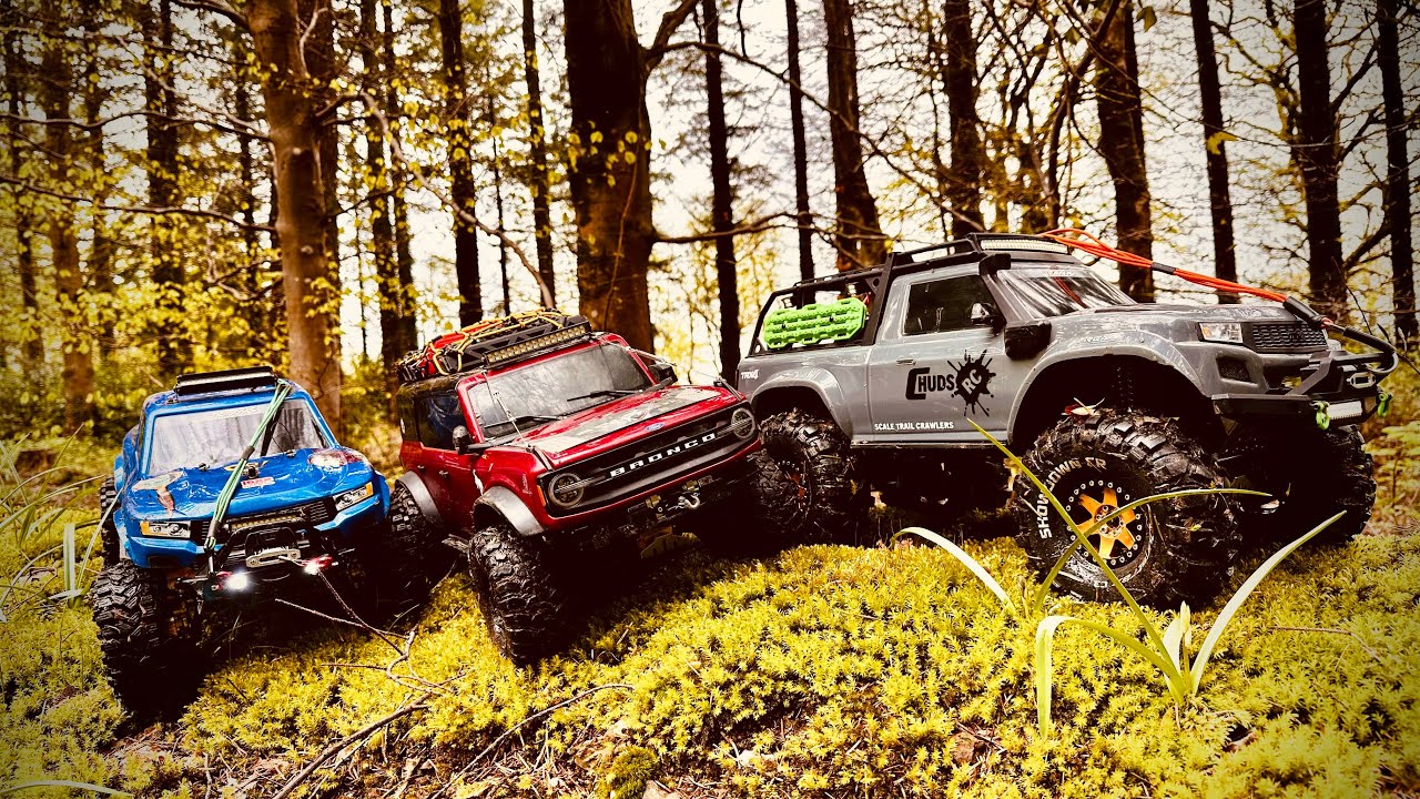 Traxxas TRX4 High Trail, Sport and Bronco, Woodland Trail Run. - YouTube