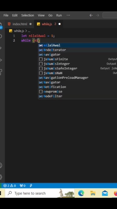 perulangan while di java script - YouTube