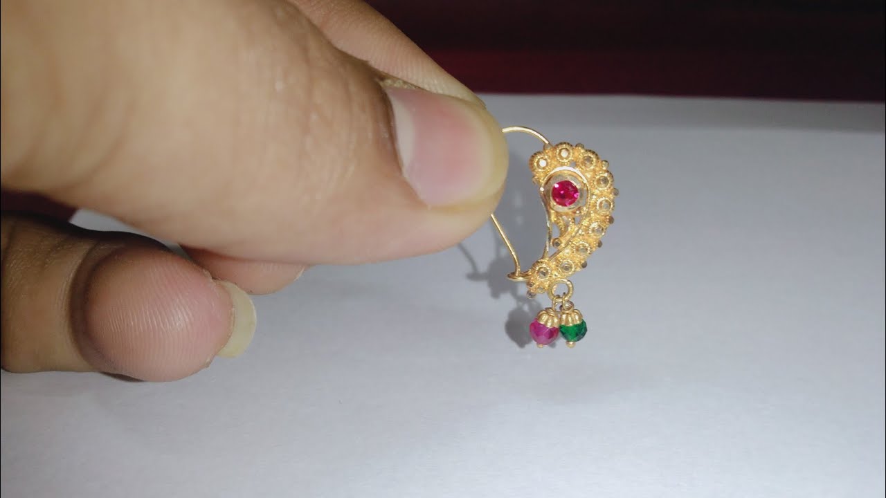 Gold Nose Nath Design💥Lightweight with price😍सोने कि नथ कि डिजाइन बहुत ...