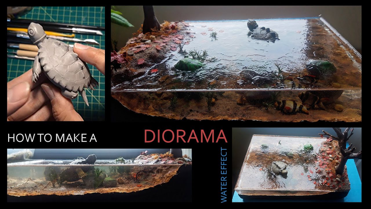 How To Make A Water River Diorama - Sculpting clay - Map Turtle and ...