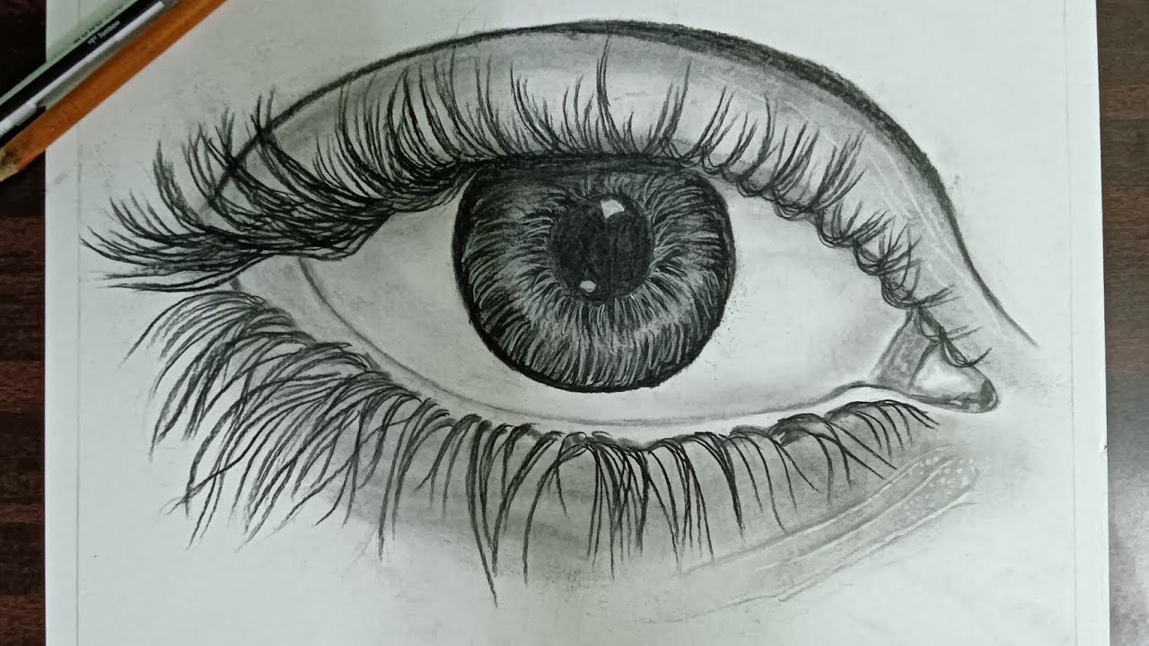 How to Shade Realistic Eye | Step by Step for beginners | One Pencil ...