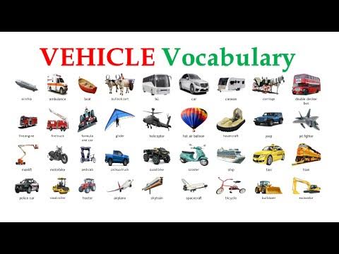 Vehicle Vocabulary | English vocabulary with picture | Practice English ...