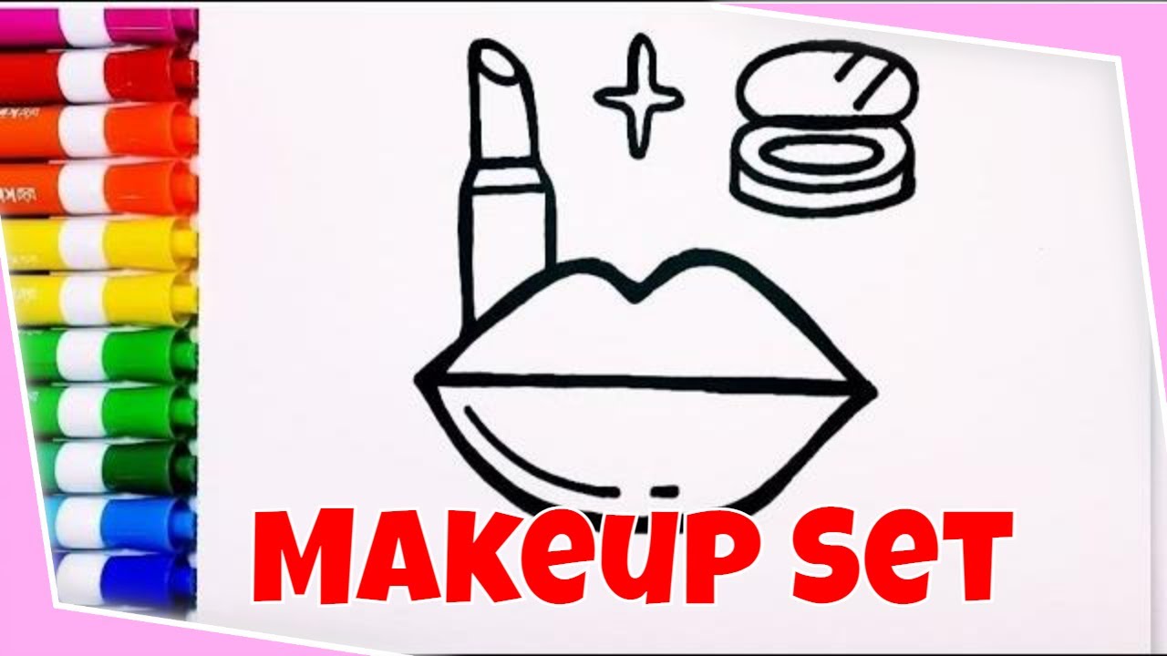 How to Draw and Color Makeup Set Step by Step. - YouTube