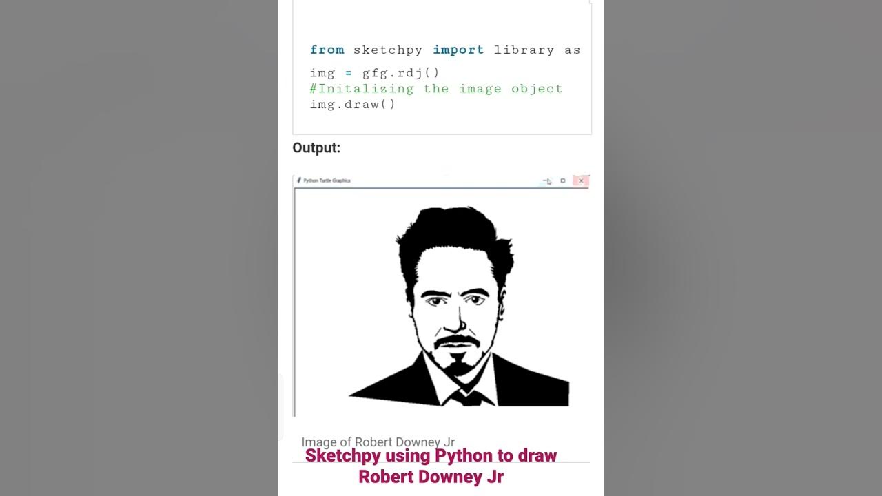 Python Sketchpy To Draw Robert Downey Jrs Sketch Python Youtube