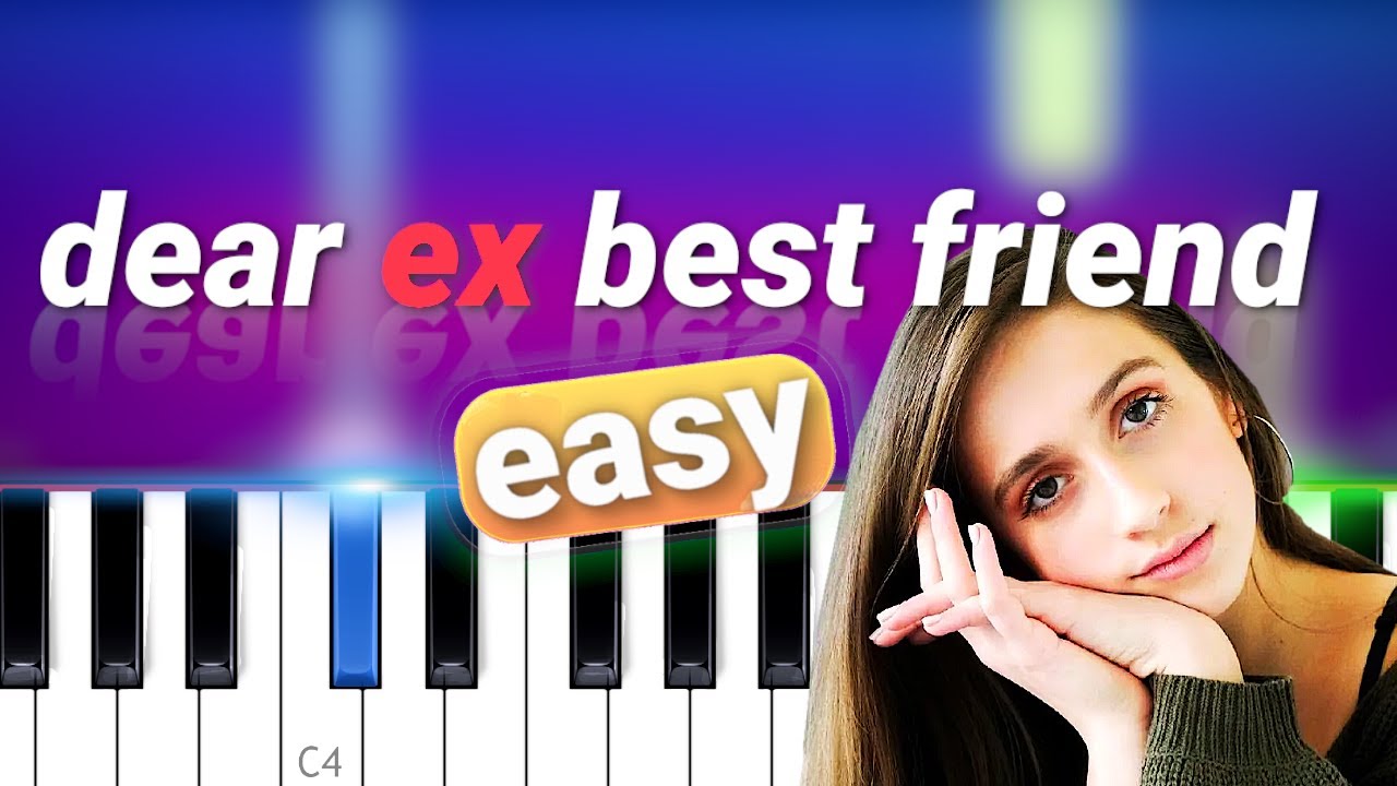 tate mcrae - dear ex best friend | 100% EASY PIANO TUTORIAL - YouTube