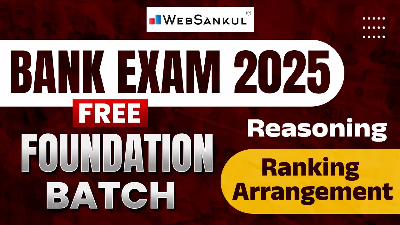 Ranking Arrangement | Reasoning | Free Foundation Batch | Bank Exam ...