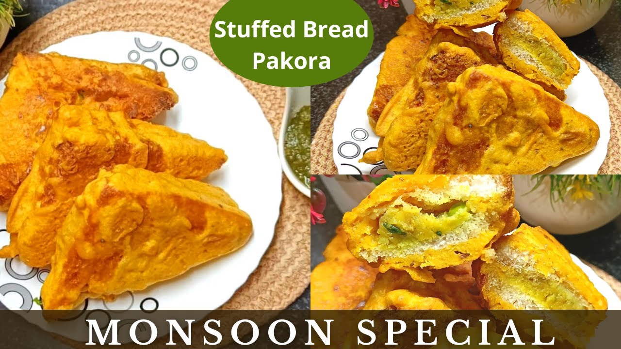 Stuffed Bread Pakoda Recipe | How To Make Bread Pakoda | Aloo Bread ...
