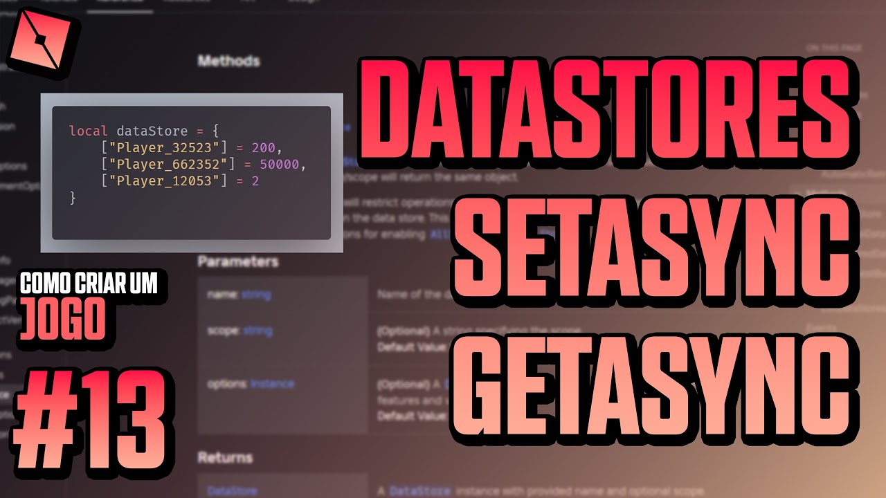 DATA STORE SERVICE - COMO CRIAR UM JOGO NO ROBLOX - ROBLOX STUDIO DO ...