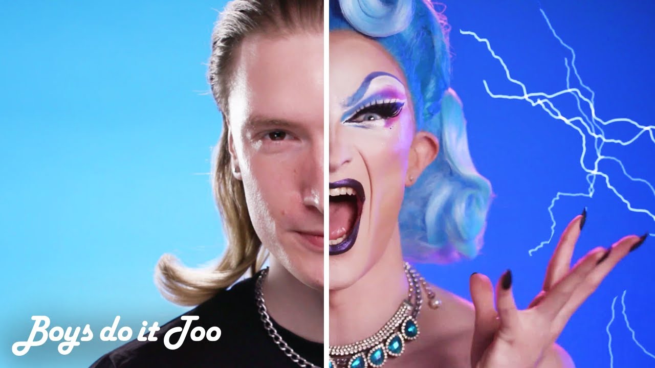 Striking Blue Drag Look by Alice Psycho 💙☔️ ⛈ | Boys Do It Too - YouTube
