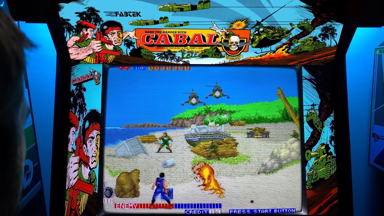 Cabal Arcade Cabinet MAME Playthrough w/ Marquee - YouTube